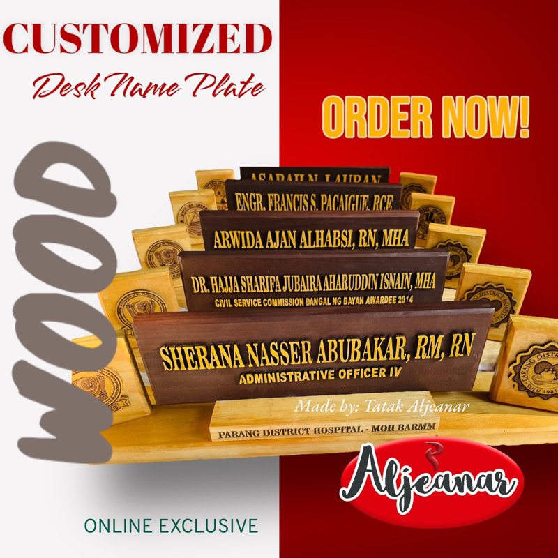 Customized Wood Table Sign/ Table Name Plate / Desk ID / Table ID ...