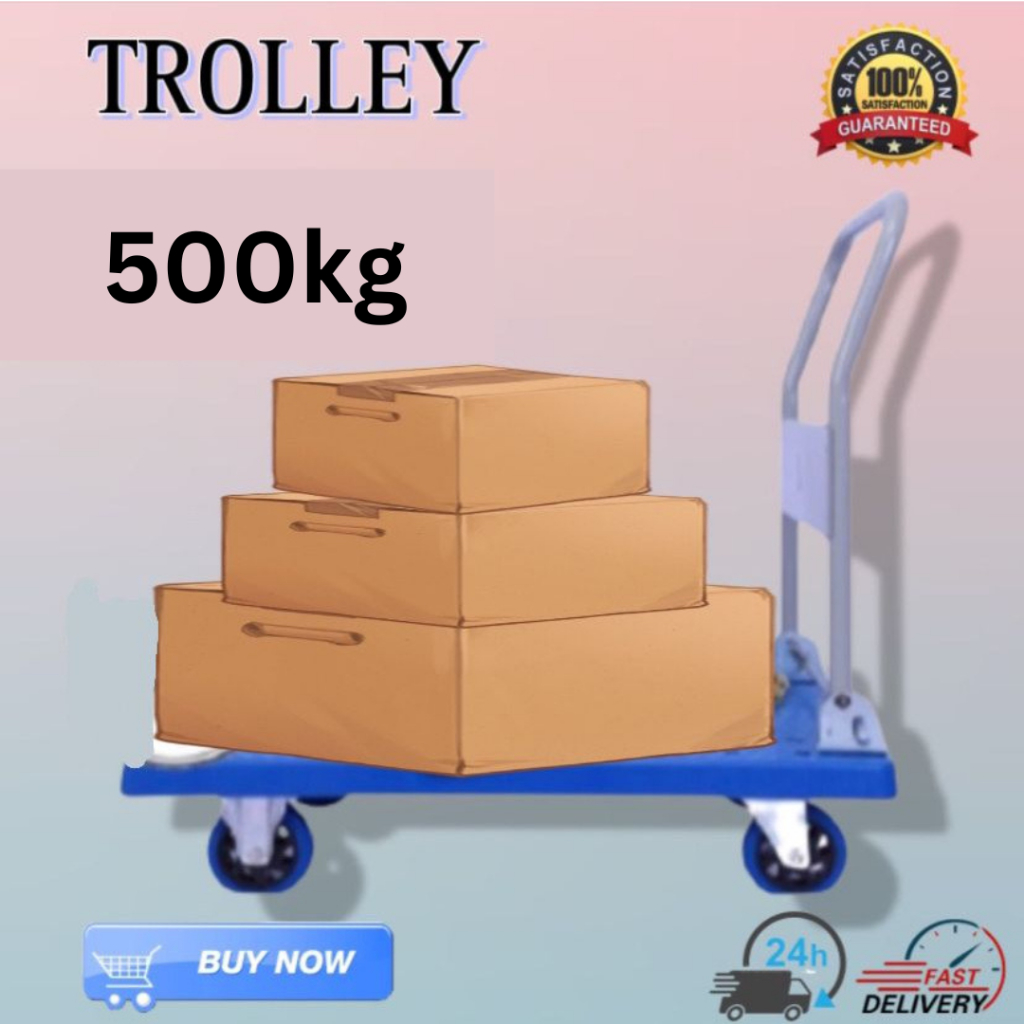 Trolley Hand Truck Foldable Platform Trolley Capacity 500Kg Push Cart ...