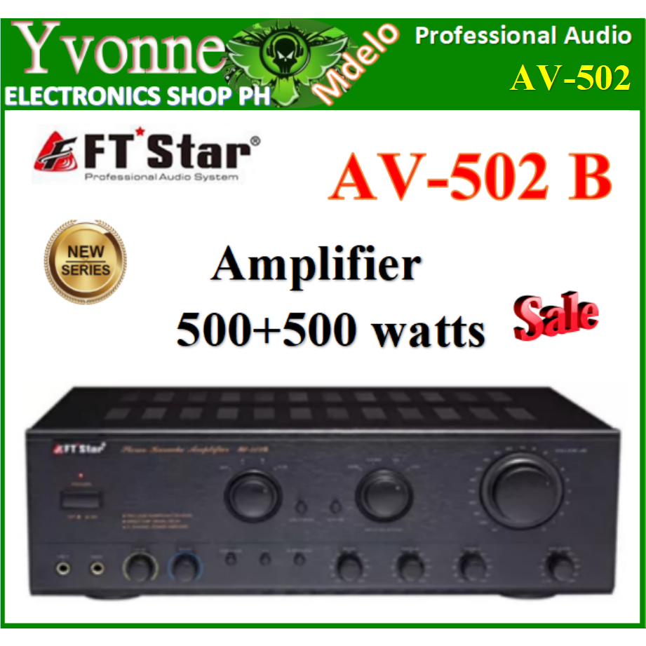 The FTstar AV502B Amplifier digital karaoke mixing Amplifier 2x500W ...