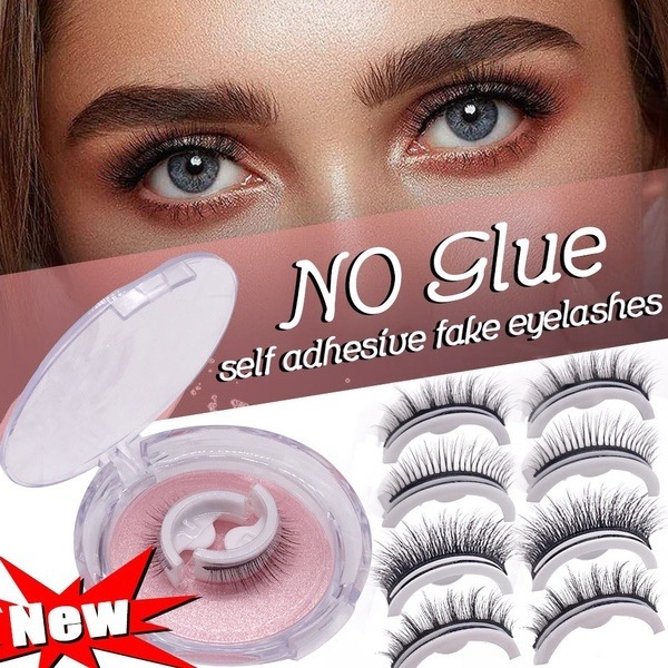 Natural False Eyelashes No Need Glue Reusable Self Adhesive Eyelashes 3 ...
