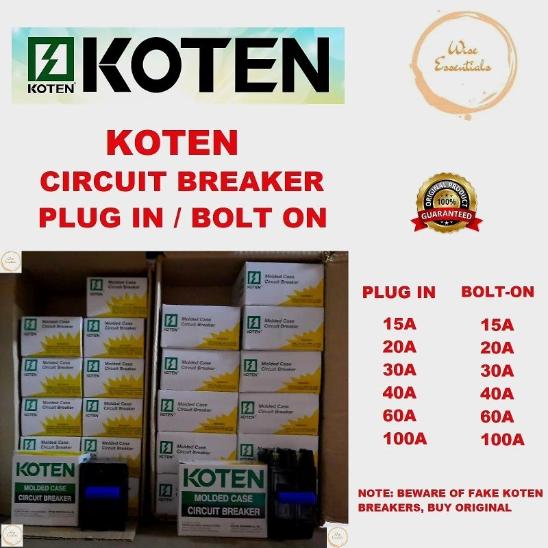 KOTEN HPH-H Circuit Breaker Plug IN Bolt ON | Shopee Philippines