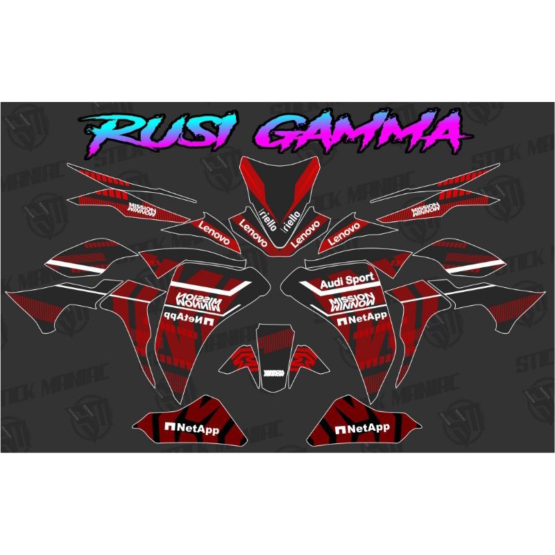 Rusi Gamma 200 decals sticker, Laminated | Shopee Philippines