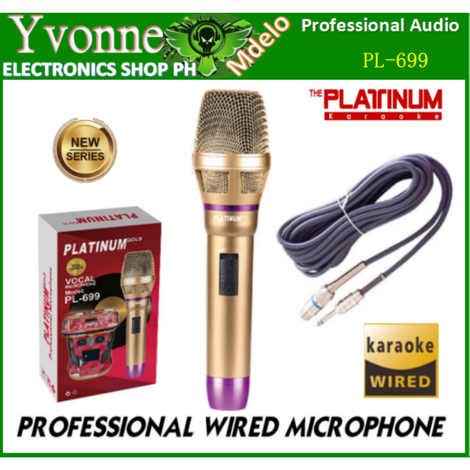 The Platinum Gold PL-699 Model Heavy Duty Wired Microphone PL699 New Upgraded Quality Microphone ...