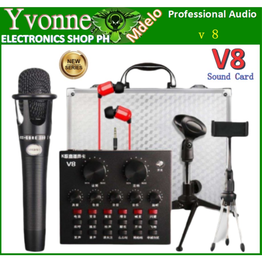 The 7-in-1 V8 suit V8 sound card Set v8 sound card with dynamic mic ...