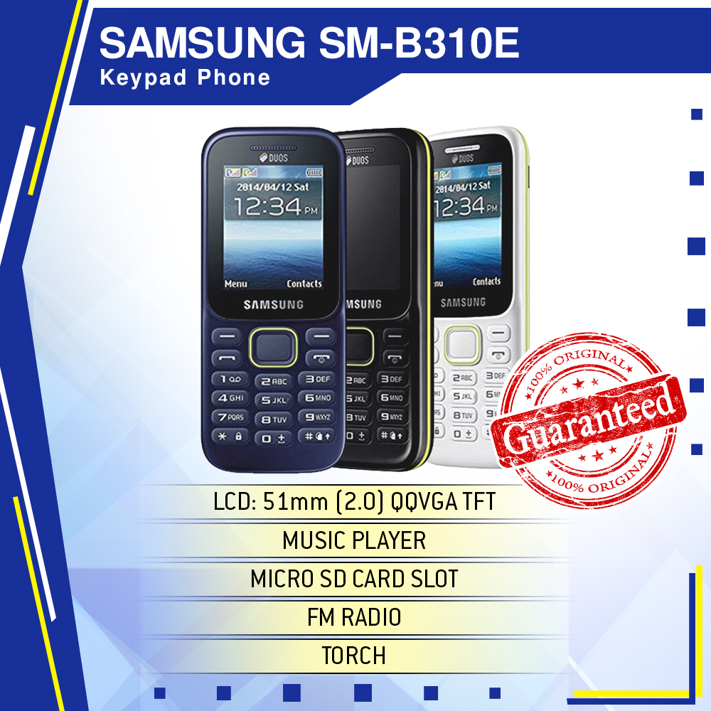 ORIGINAL SM-B310E Dual Sim Basic Phone Keypad Phone 800mAh | Shopee ...