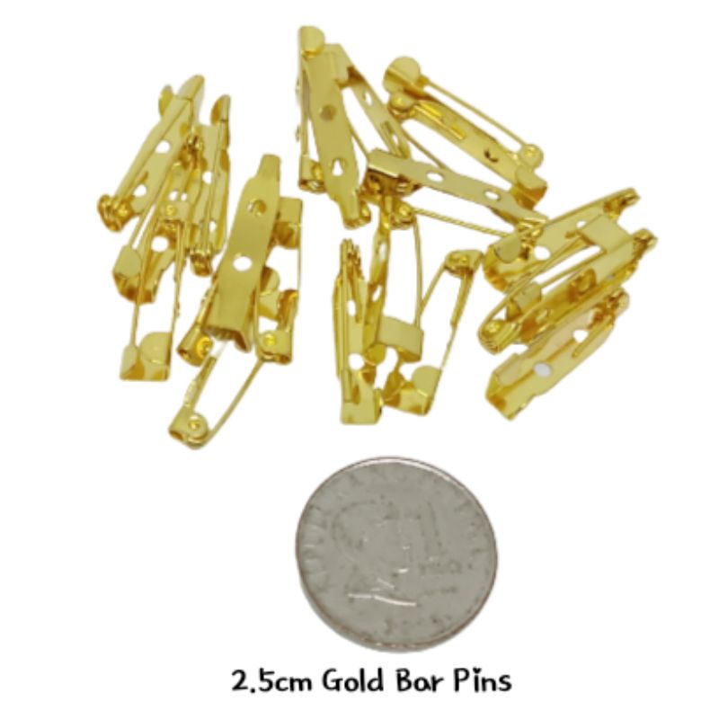 Silver/Gold Bar Pins / Brooch per 10 pieces in 1.3cm, 2cm, 2.5cm, 3cm ...