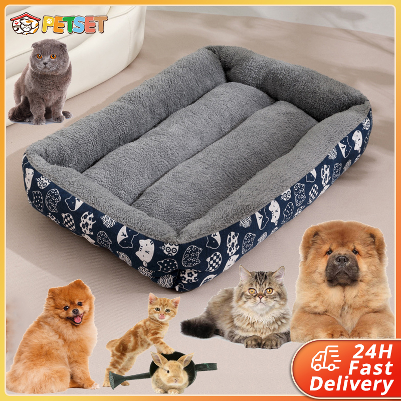 Pet Bed Cat Dog Bed Large Soft Pad Kennel Soft Puppy Bed Plush Cozy Pet ...
