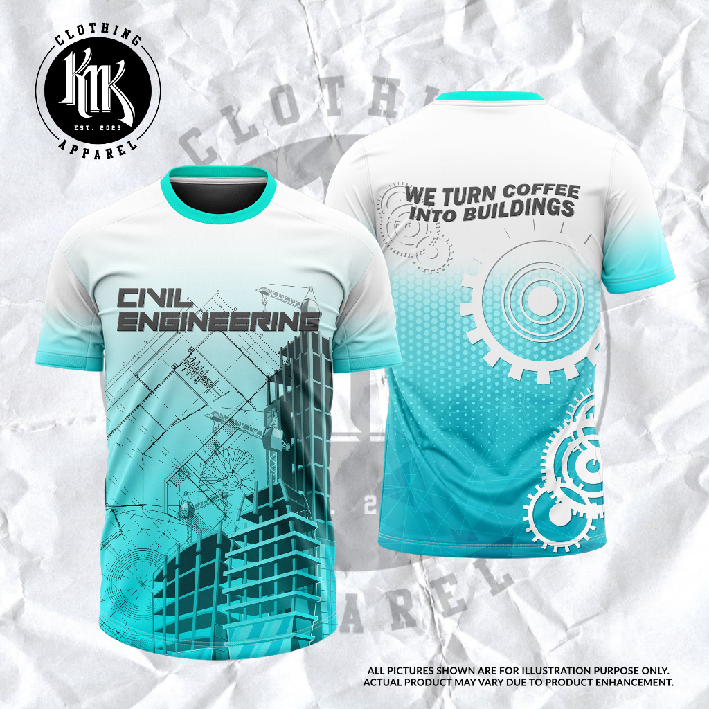 Civil Engineering Full Sublimation High Quality 3D Print Shirt Drifit ...