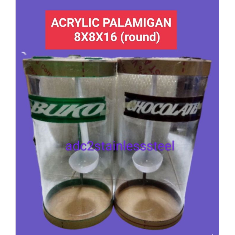 10Liters Round Acrylic juice container with free label Medium 8x8x16 ...