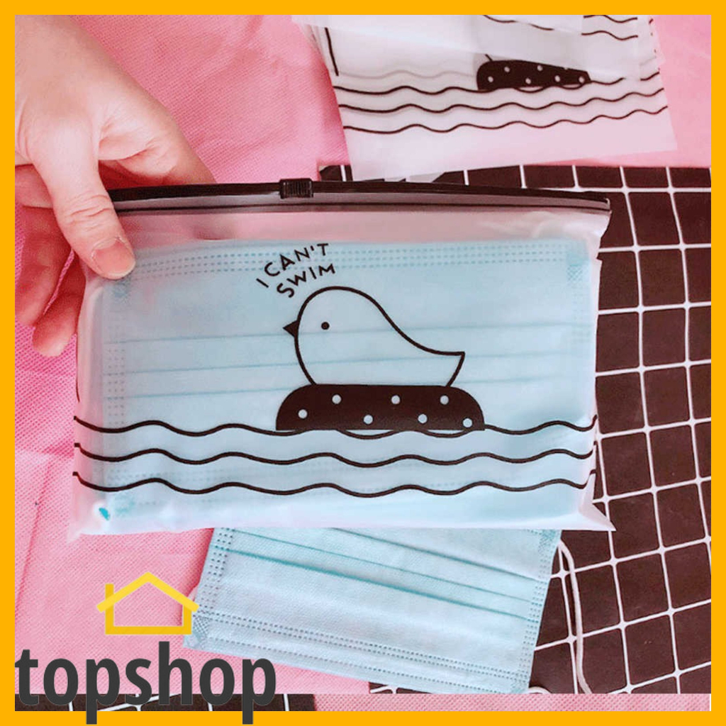 TOPSHOP Waterproof Pouch Sealing Plastic Mask Bag Dustproof Transparent ...