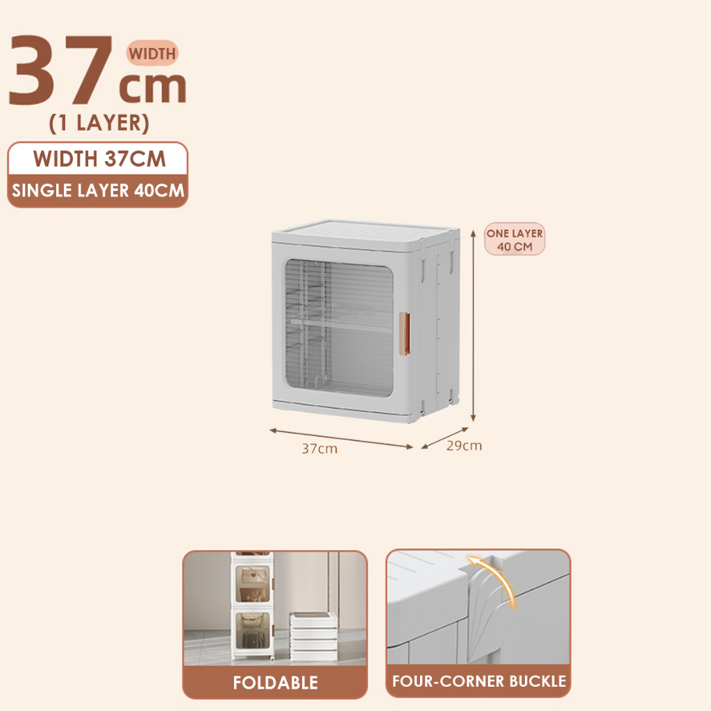 LOCAUPIN Multifunctional Foldable Wheeled Storage Cabinet Closet Bag ...