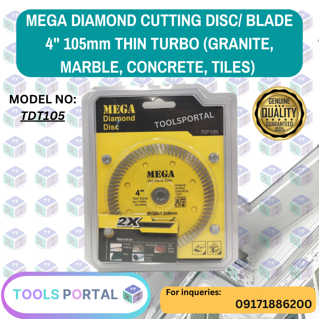 Mega Thin Turbo Diamond Cutting Disc Blade 105mm (4") for Granite ...
