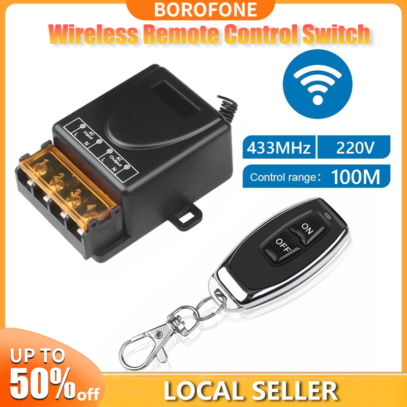 433MHZ 220V Wireless Remote Control Switch for Car Pump Farm Ceiling ...