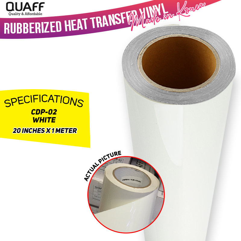 QUAFF Korea Rubberized Heat Transfer Vinyl CDP (20 inches x 1 meter ...