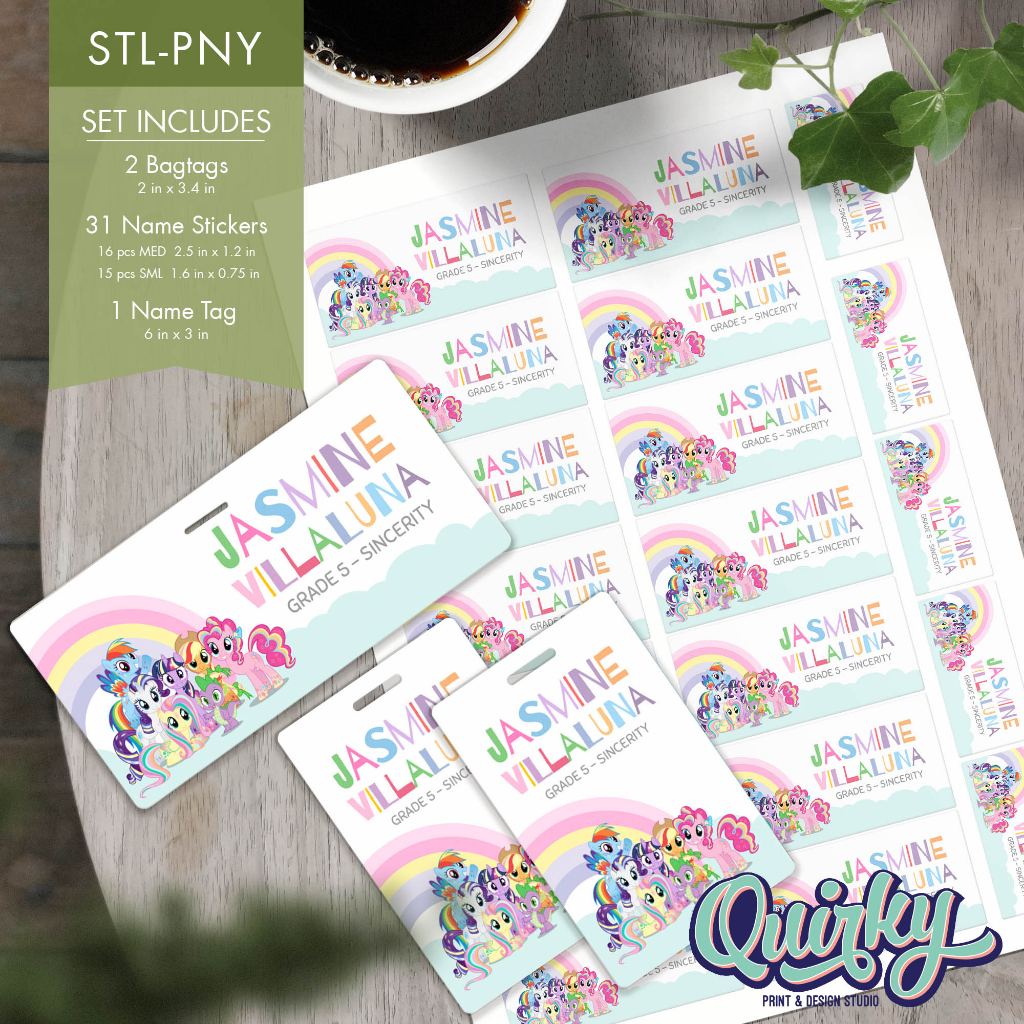 Personalized Back To School Set - Girl Designs - Name Tag, Bag Tag and ...