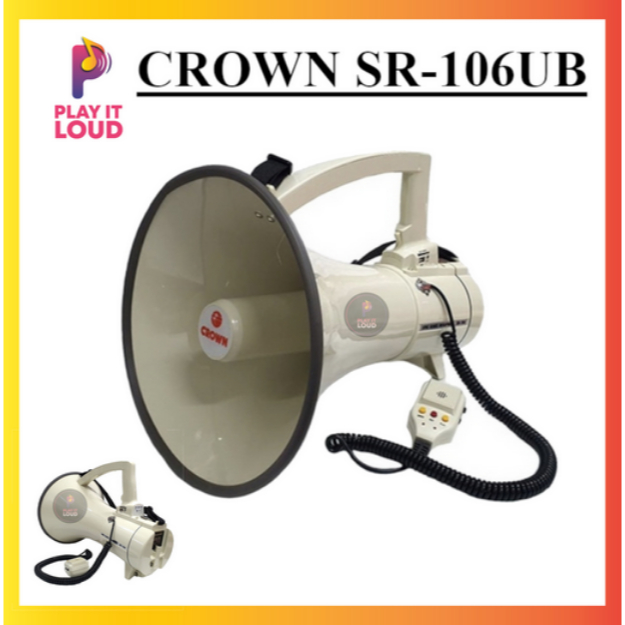 CROWN SR-106UB Long Range Megaphone w/ BLUETOOTH & VOICE RECORDER ...