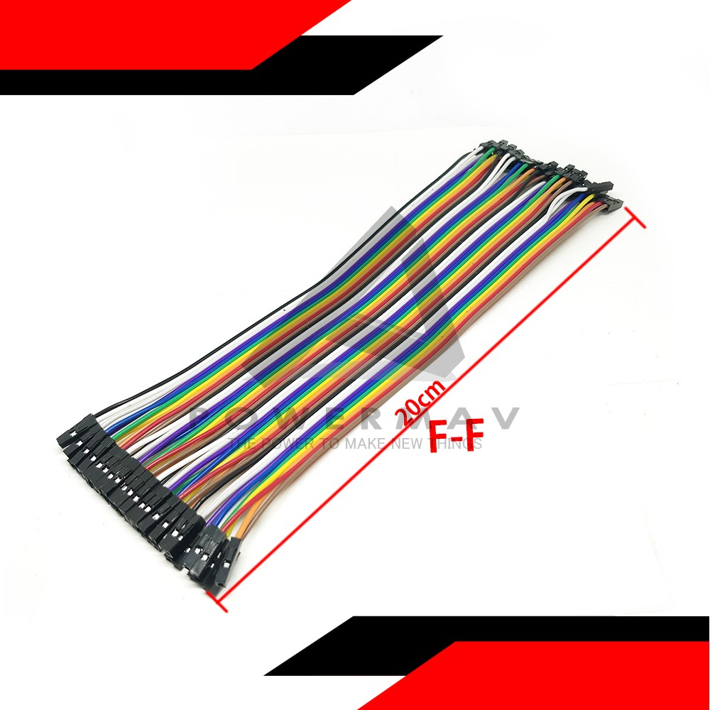 20cm dupont wire f to f Line connector jumper cable wires multi color ...