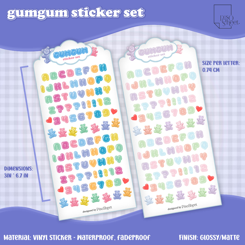 Gumgum Sticker Sheet, Bullet Journal, Decorative Sticker | Shopee ...