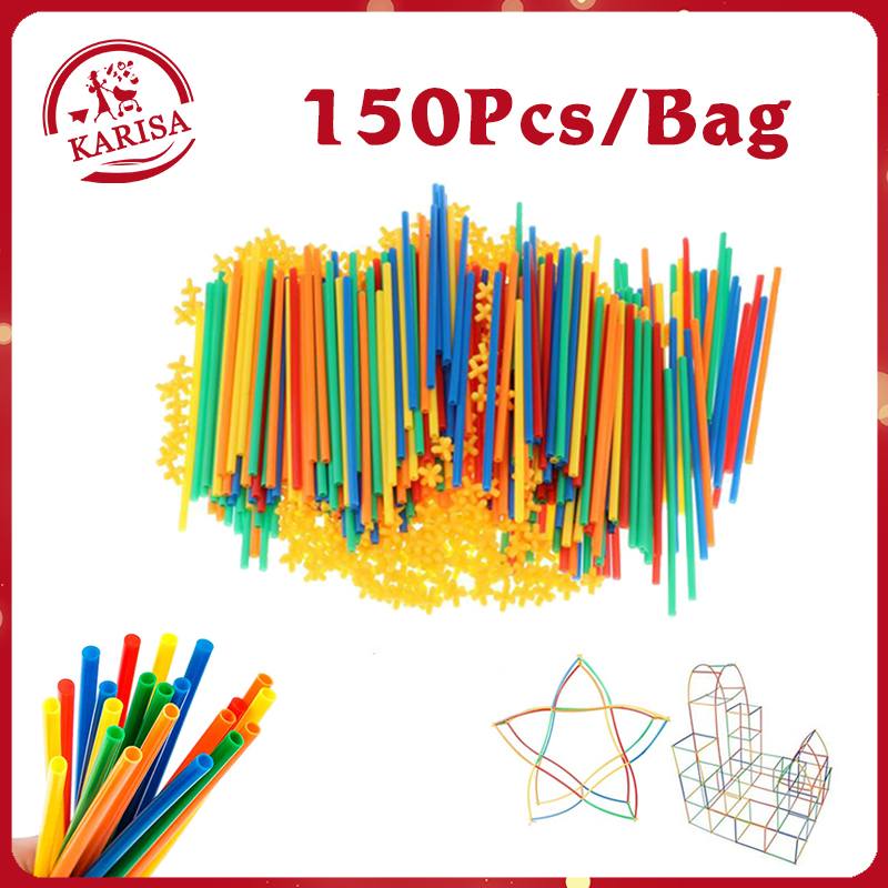 150Pcs Straw Constructor Toys Straw Building Set Kids Engineering ...