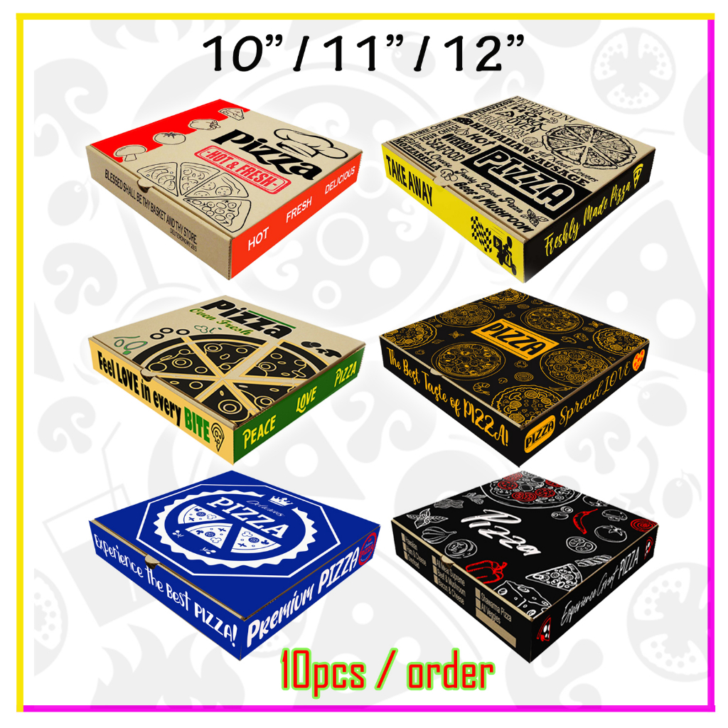 Pizza Box / 10" / 11" / 12" / 10pcs per order / Corrugated Pizza Box ...