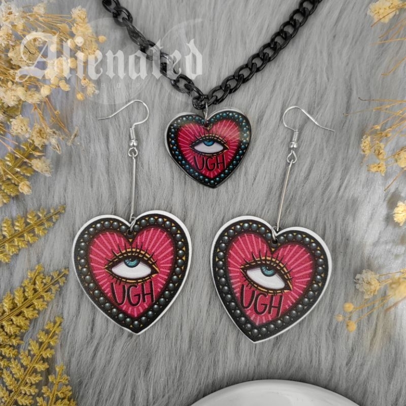 𝗨𝗴𝗵 𝗘𝘃𝗶𝗹 𝗘𝘆𝗲 𝗥𝗲𝗱 𝗛𝗲𝗮𝗿𝘁 𝗕𝗹𝗮𝗰𝗸 𝗖𝗵𝗮𝗶𝗻 𝗡𝗲𝗰𝗸𝗹𝗮𝗰𝗲 𝗘𝗮𝗿𝗿𝗶𝗻𝗴𝘀 | Shopee Philippines