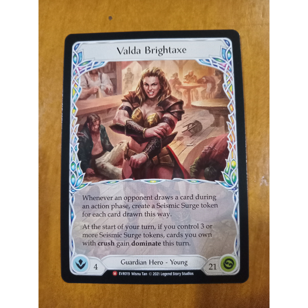 FAB Valda Brightaxe Majestic Flesh and Blood TCG Guardian Hero Young ...