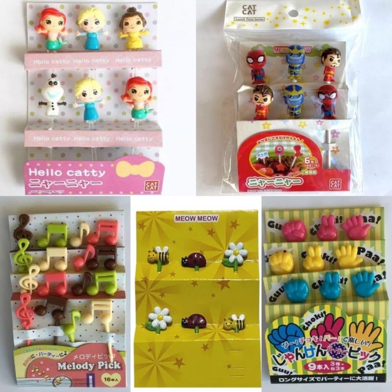 Disney Princess Bento Picks Fruit Stick Character Super Heroes Music ...