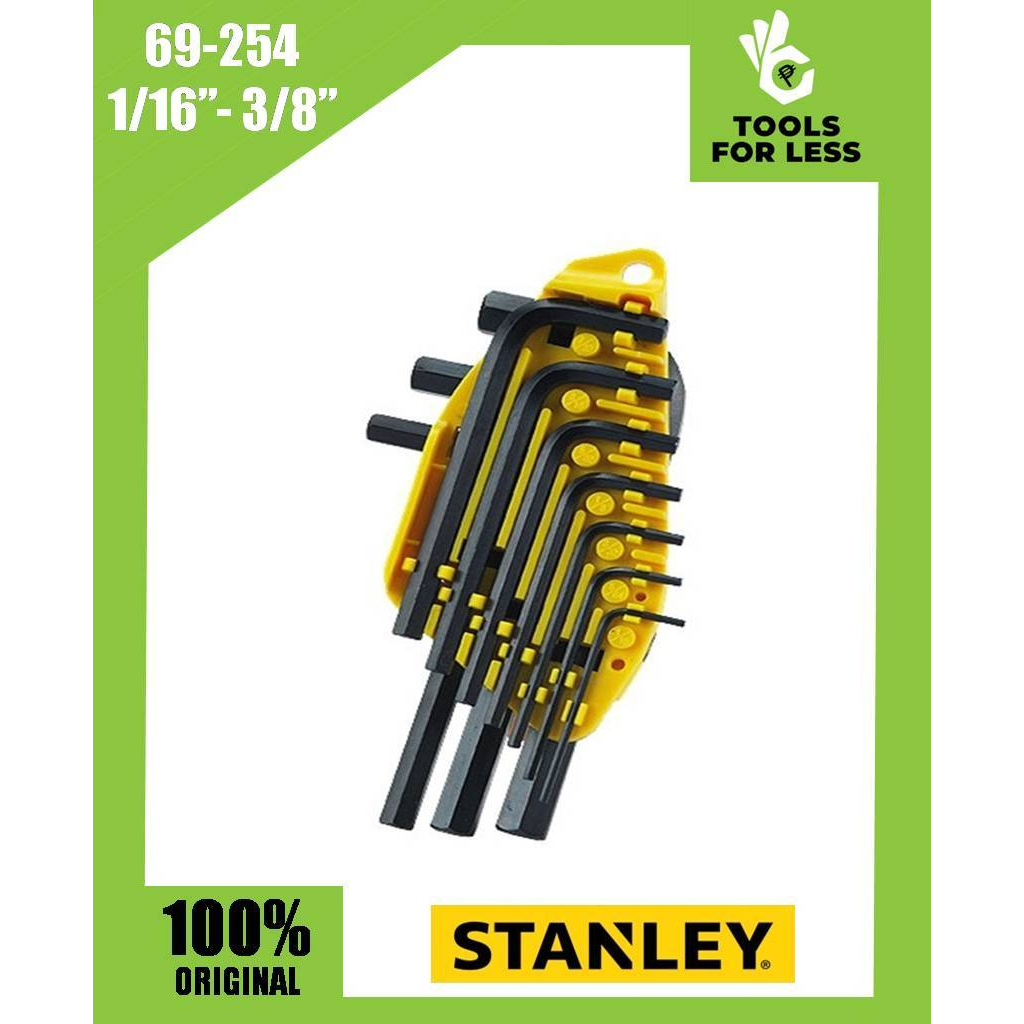 Stanley 10pc. Hex Key Allen Wrench Set 1/16 - 3/8" 69-254 | Shopee ...