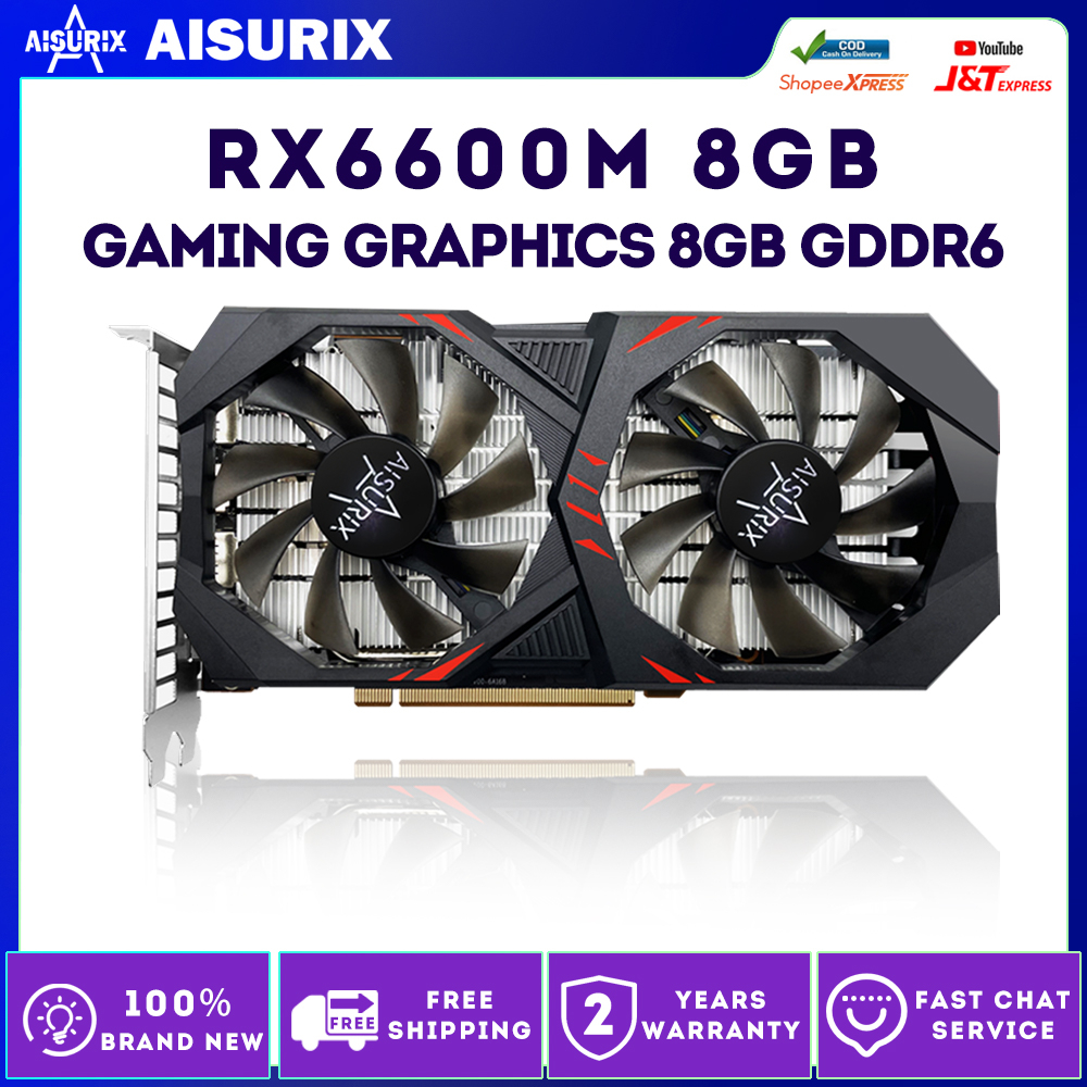 AISURIX Graphics Card RX6600M 8G Brand New GDDR6 GPU Gaming Office PC ...