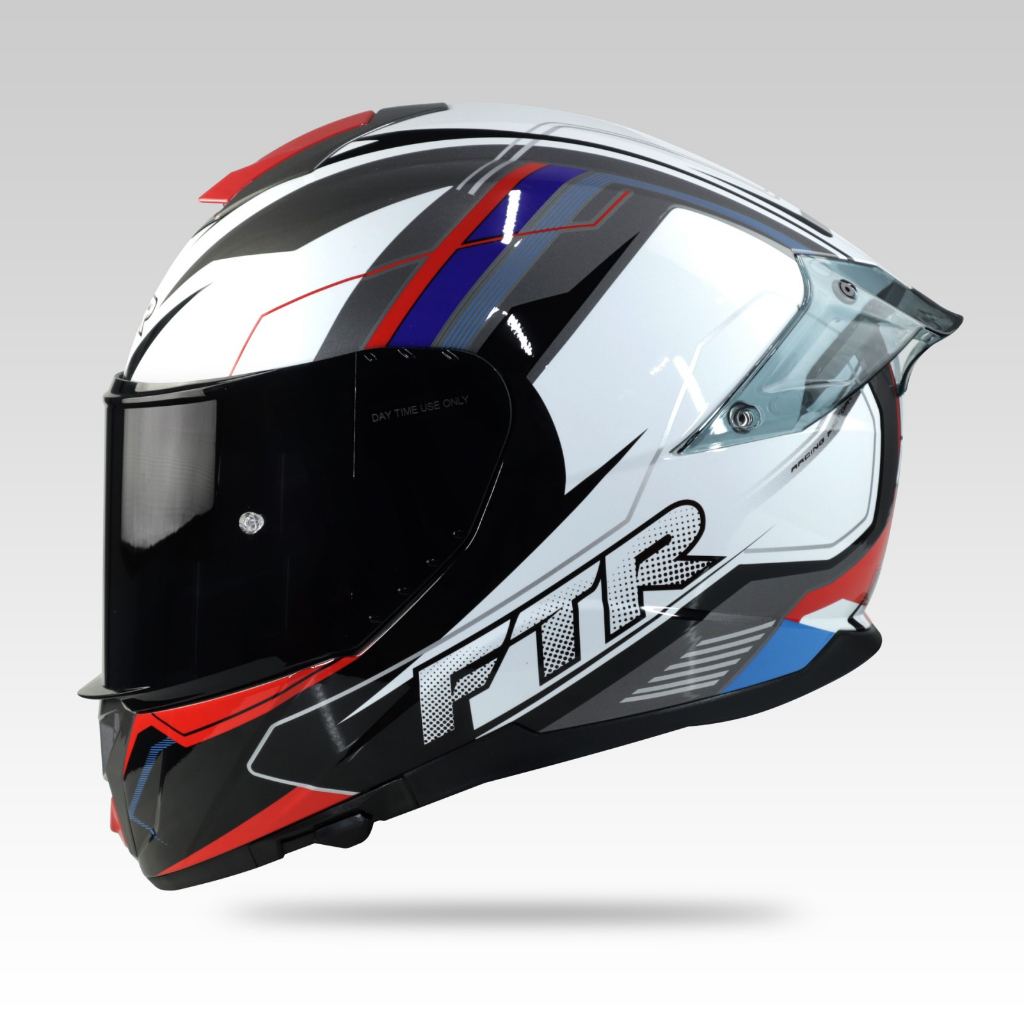FTR Helmets XR2 Pro - X-Trail Glossy White Full Face Dual Visor Helmet ...