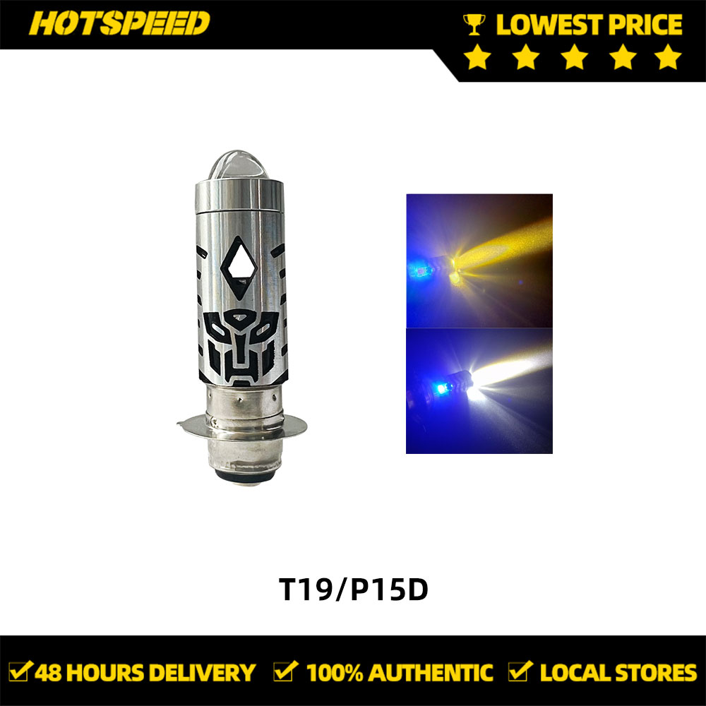 HOTSPEED MDL Killer Headlight Bulb Led Lights for Motorcycle T19 P15D With Blue Parklight ...