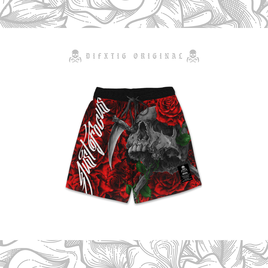 DIFXTIG® CLOTHING - "SKULL ROSE" MESH SHORT | Unisex | Men | Wome ...