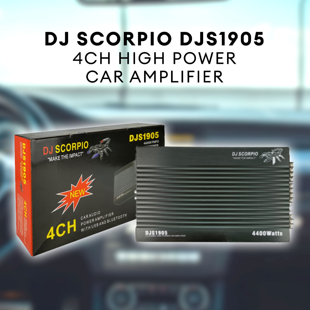 DJ SCORPIO (DJS1905) - 4400 Watts 4 Channel High Power Car Amplifier ...