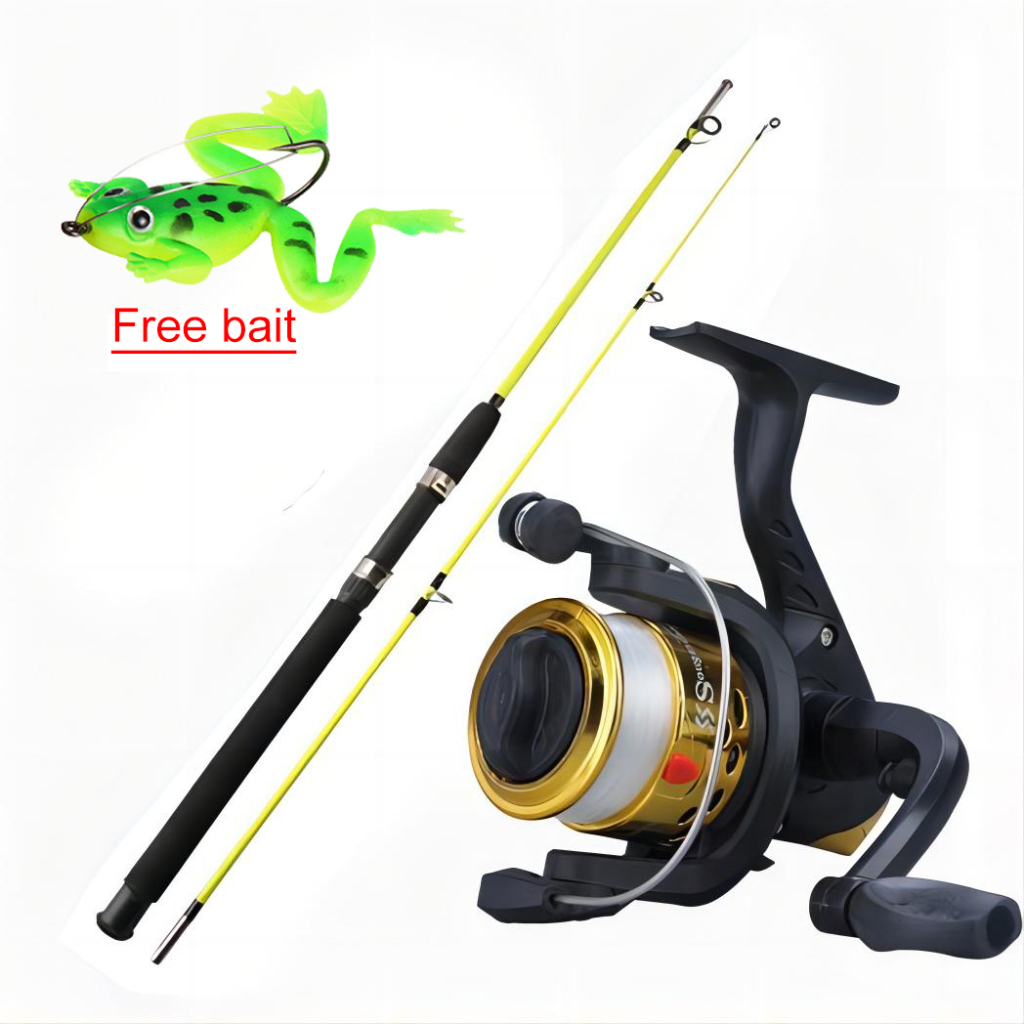 Suke Fishing Rod Reel Set Spinning Reel Fishing Rod 2 Section 1.2M 1.5M ...