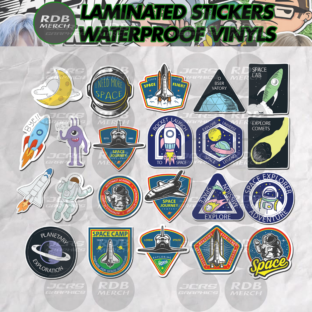 Cute Laptop Stickers - Cartoon Spaceman Spaceship Alien Design for ...