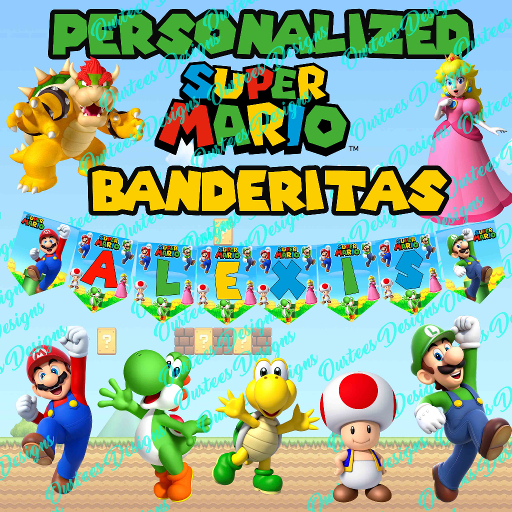 SUPER MARI0 PERSONALIZED BANDERITAS | Shopee Philippines