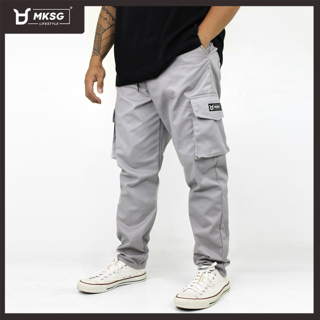 MKSG 6 pocket Cargo Pants | Soda Ash with FREE Wallet (Relax Fit/Plus ...