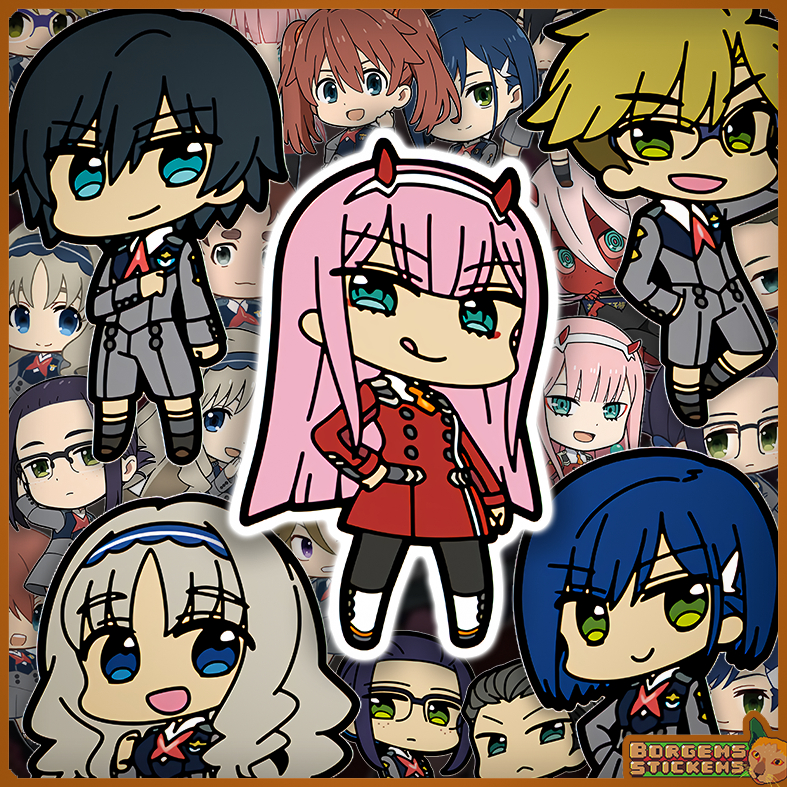 Darling in the Franxx Chibi stickers - Vinyl Waterproof Sticker ...