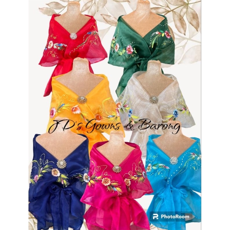 Modern Filipiniana Wrap Around (HAND PAINTING) | Shopee Philippines