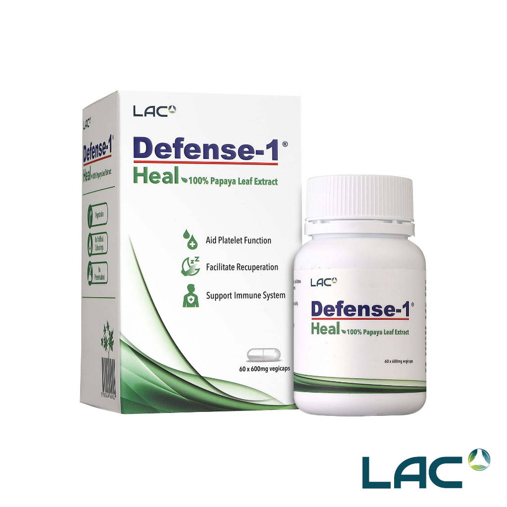 LAC Defense-1 Heal Papaya Leaf Extract 60 x 600mg (Consume within ...