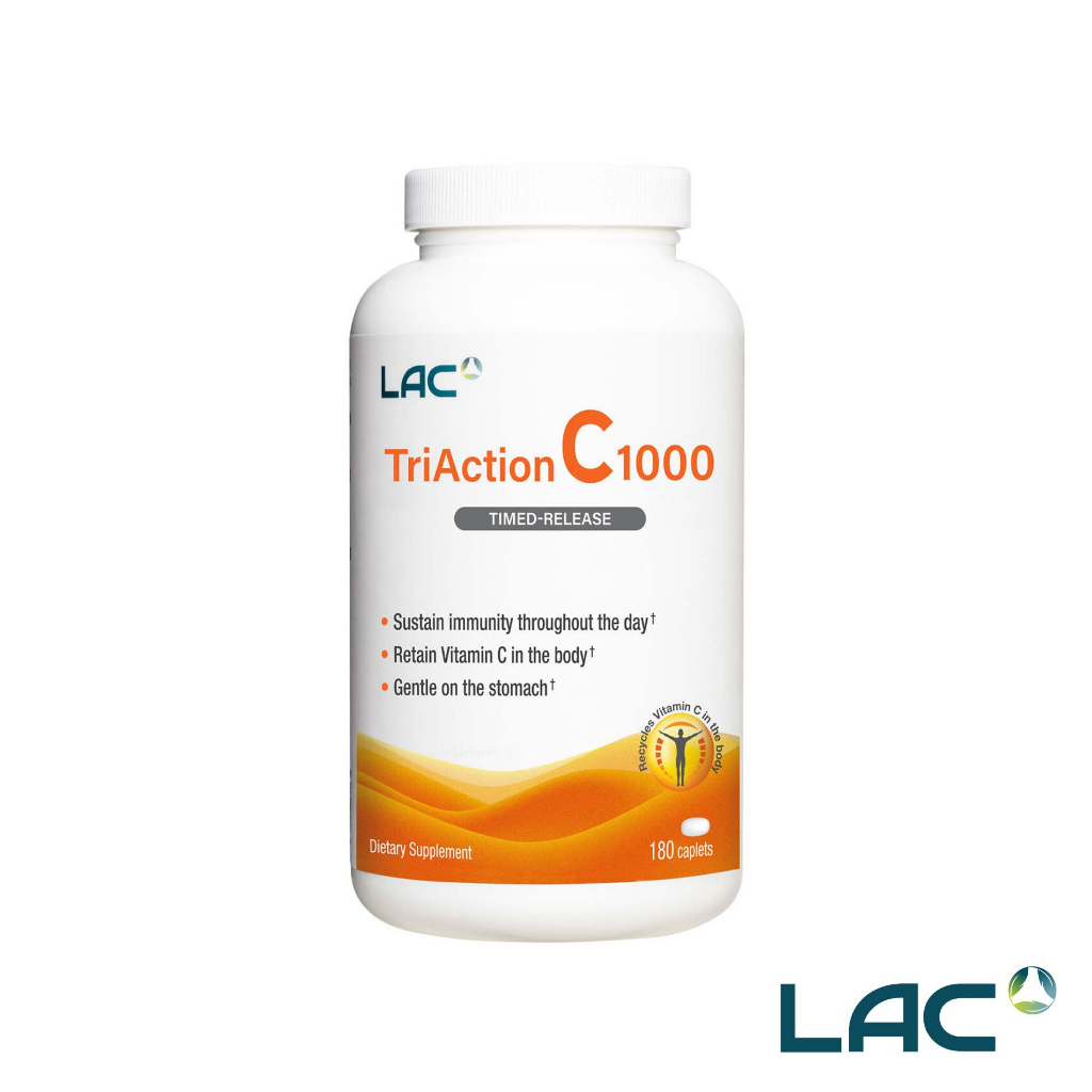 LAC TriAction C1000 Timed-Release 180 Caplets - Supports Immune Health ...