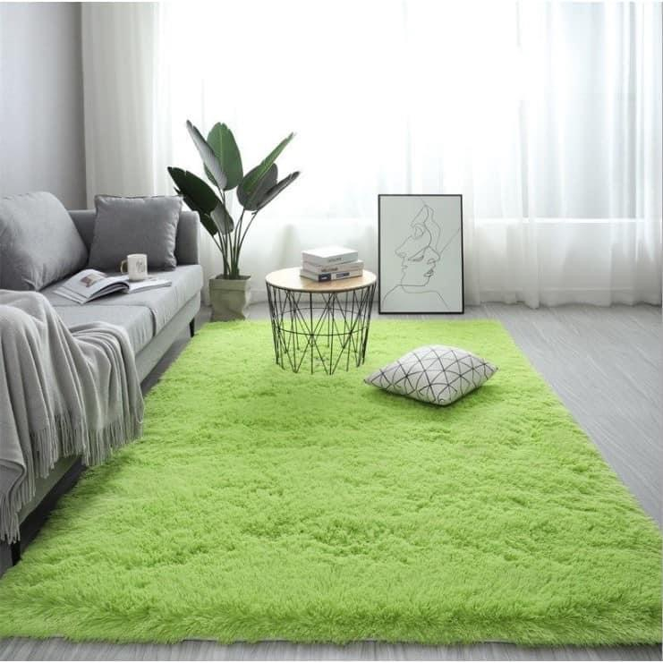 home Green 80cm x 120cm Home Living Fluffy Rugs Shaggy Dining Room ...