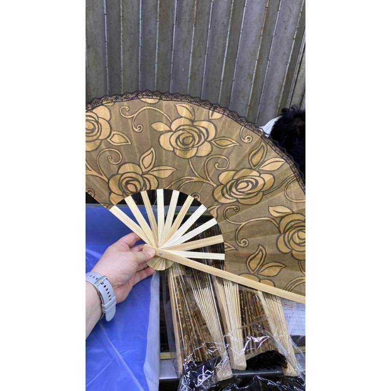 1pc Big Bamboo Satin Abaniko o Pamaypay Handmade | Shopee Philippines