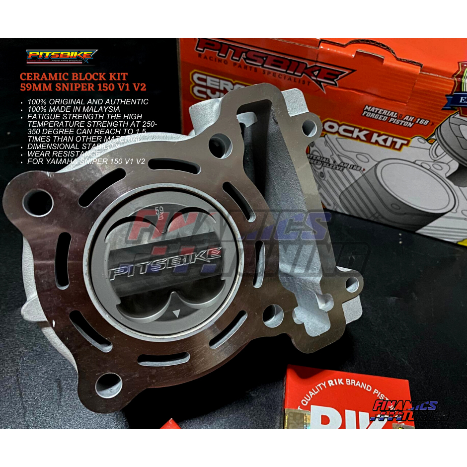 PITSBIKE 59MM CERAMIC BLOCK KIT VERSION 3 YAMAHA SNIPER 150 | Shopee ...