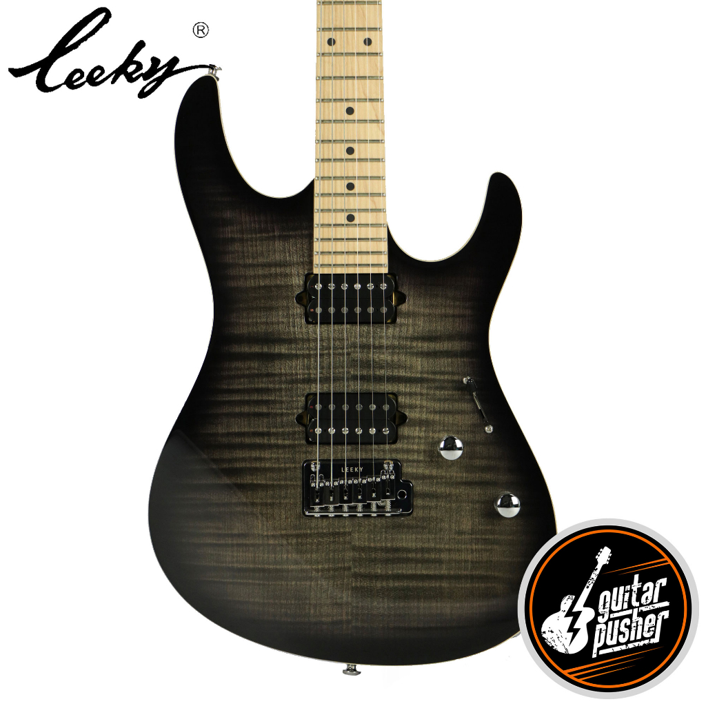 Leeky L-Series L15 HH S-Style Electric Guitar (Flamed Maple Top/Maple ...