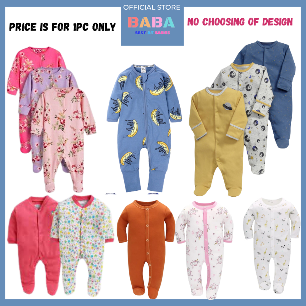 BABA Baby Bodysuit Romper Newborn Cotton Frogsuit Sleepwear Onesie Baby ...