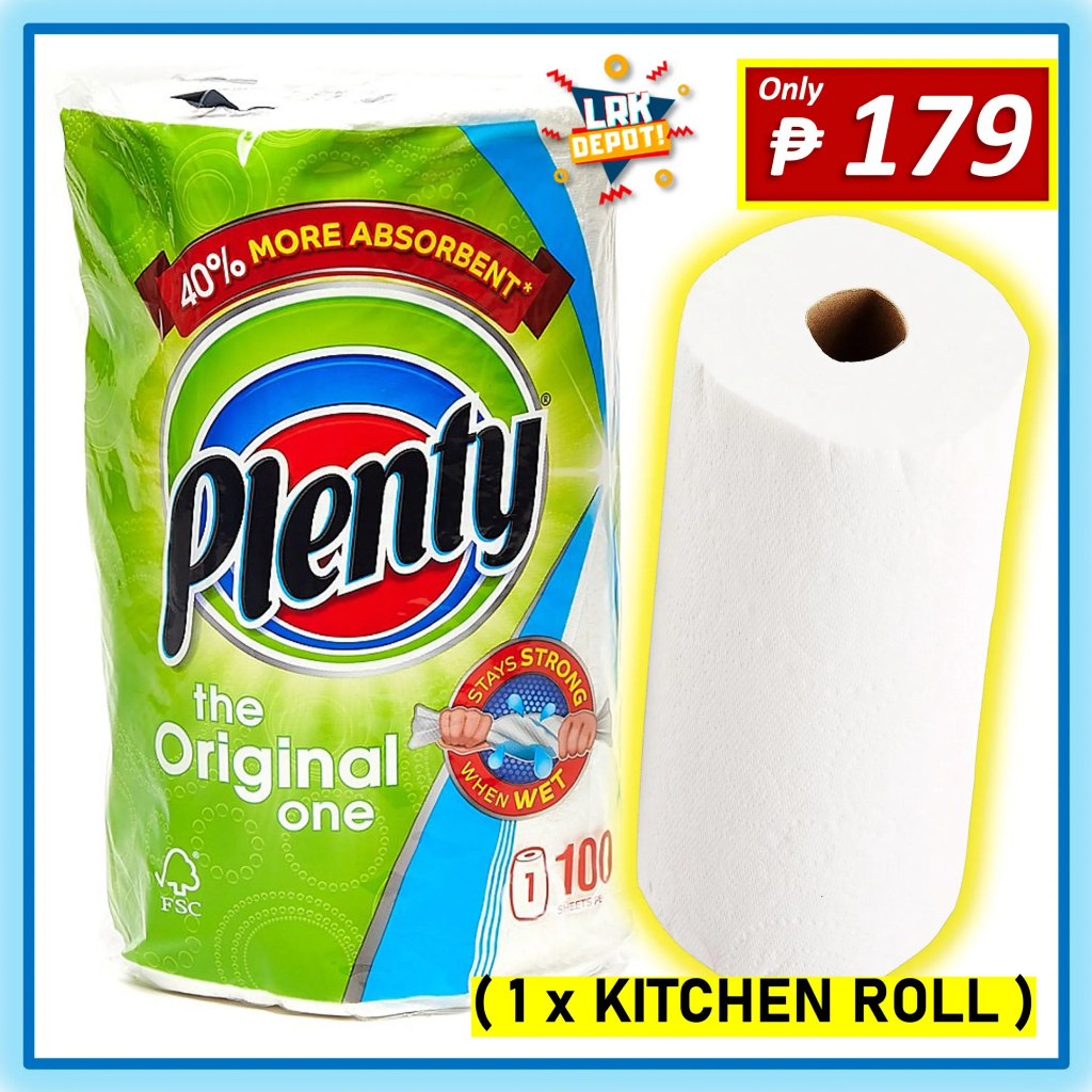 PLENTY Original Kitchen Towel Tissue Roll - (2 ply x 100 sheets per ...