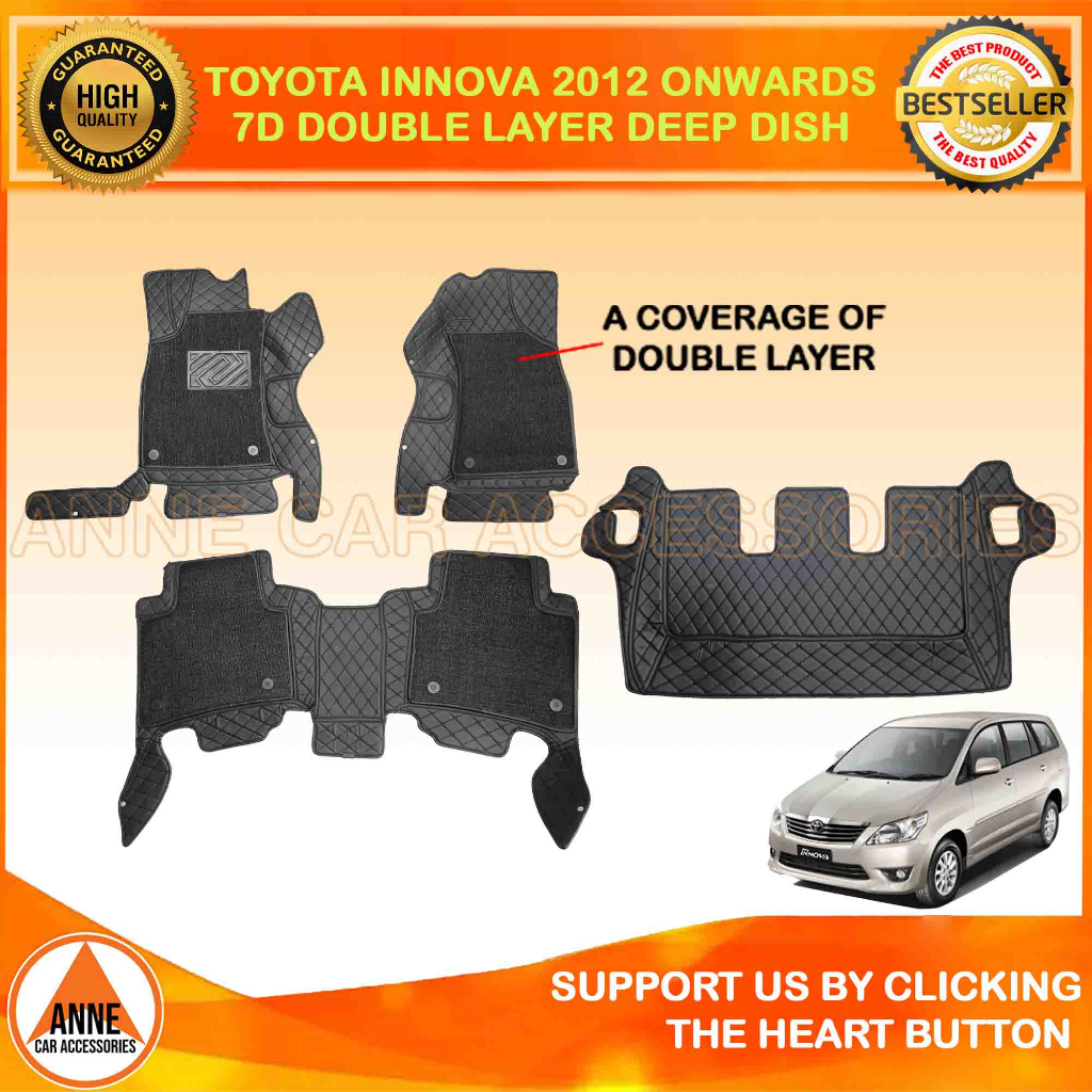 Double Layer 7D ROHS Car Deep Dish Matting for Toyota Innova 2012 ...