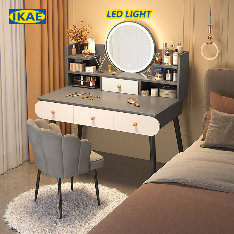 IKAE Make Up Table Vanity Table with Led Light Room Table with Mirror ...