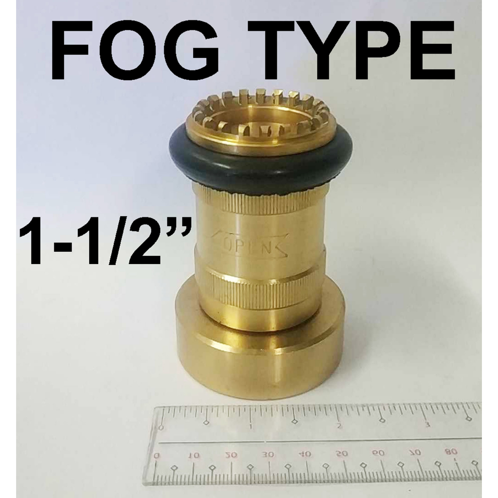 BRASS FIRE HOSE NOZZLE FOG TYPE ( 1-1/2" ) NST THREAD ==== 1-1/2 ...